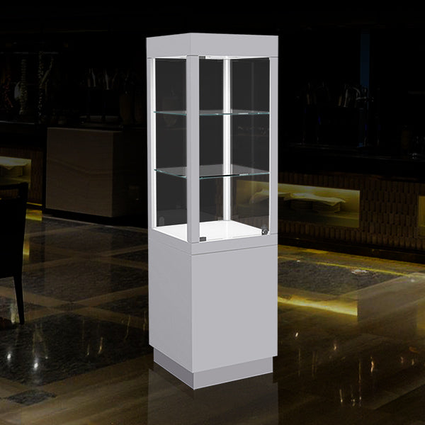 FA-04 Lighted Tower Glass Display Case – Besty Display